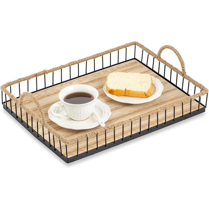 Extra Large Plateau de Service Plateau Bois Rustique Combiner Avec des ...