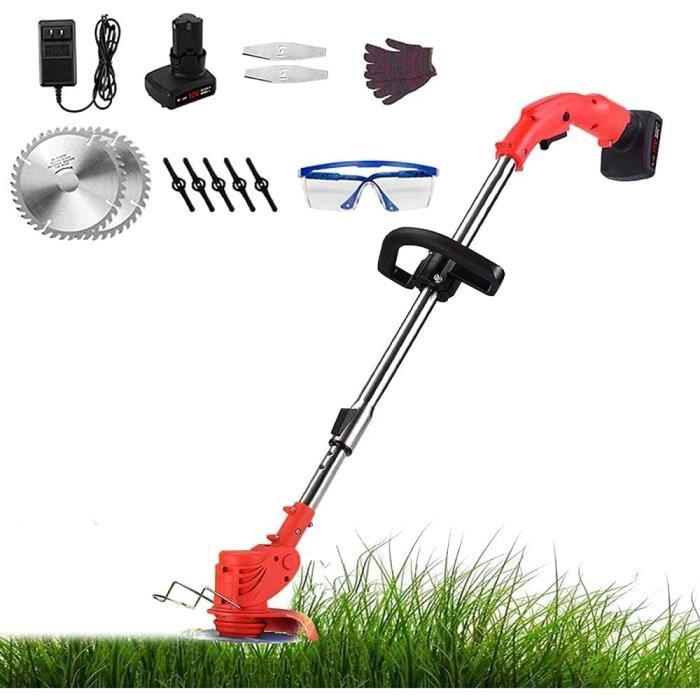 Coupe Bordure Electrique sans Fil, 24v DéBroussailleuse à Batterie, Tondeuse Herbe Portable ...