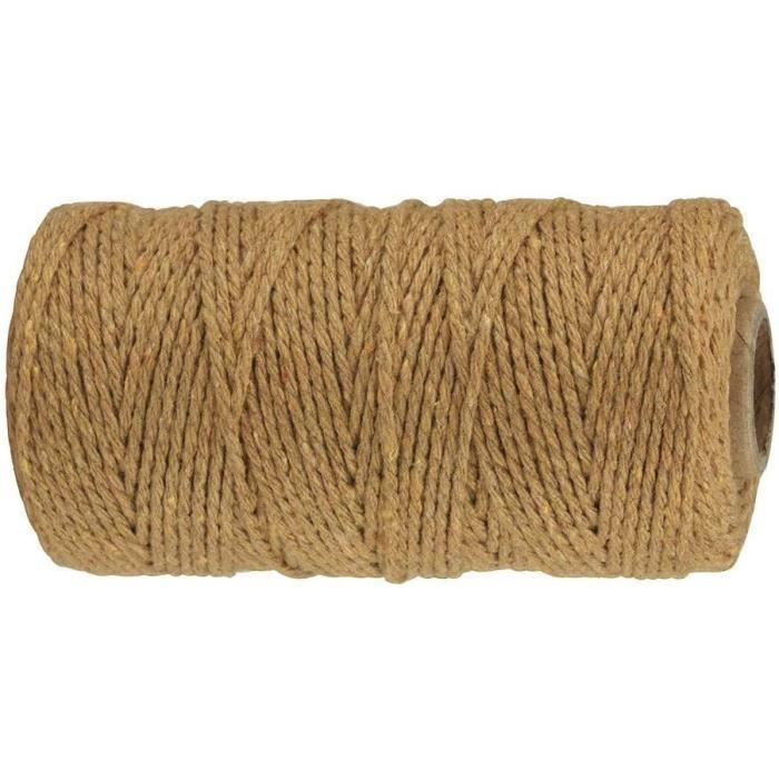 Corde Macramé 3Mm X 100M, 2 Rouleaux Corde Coton Naturelle, Ficelle ...