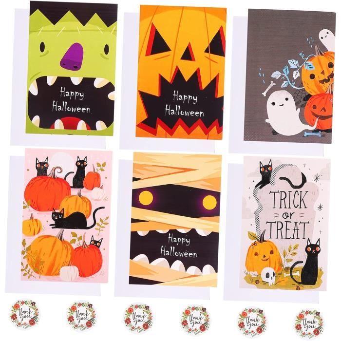12 Pièces Carte D'Halloween Cartes Postales Vierges Invitations De Tour ...
