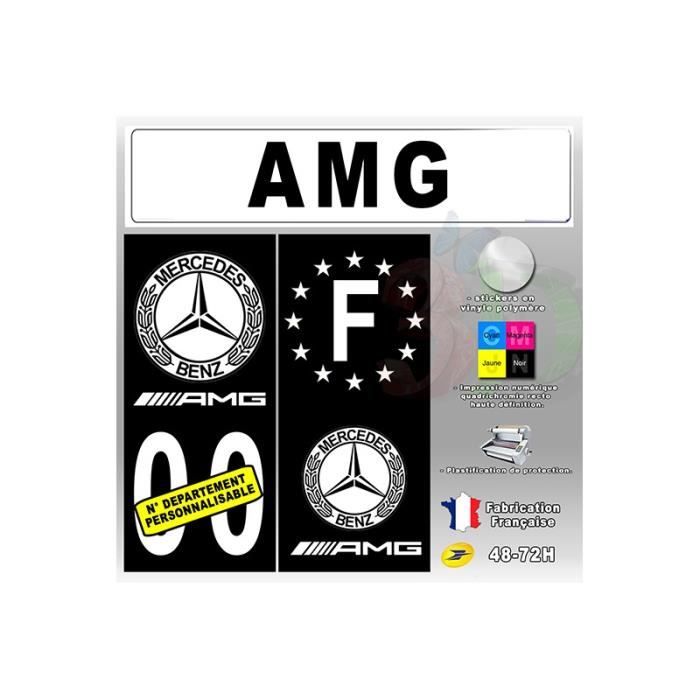 4X Stickers Plaques AMG Auto Fond Noir - Cdiscount Maison