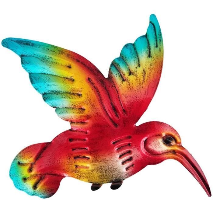 Décoration Murale en métal Colibri | Décoration colorée d'art d'oiseau ...