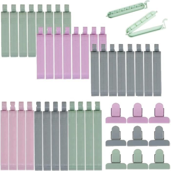 Clip Fermeture sachet alimentaire,Mengger 48Pcs Clip d'Etanchéité Pince ...
