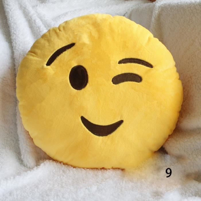 9# doux Coussin Emoji Smiley Emoticon jaune ronde de Présent Oreiller ...