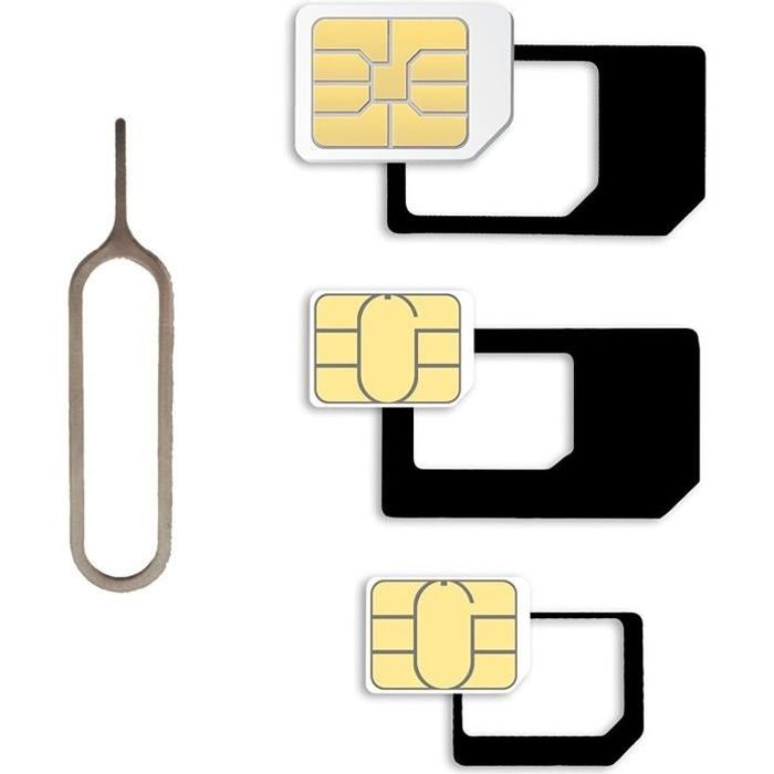 Nano SIM et micro SIM Cartes Kit Adaptateur pour Smartphone, Téléphone ...