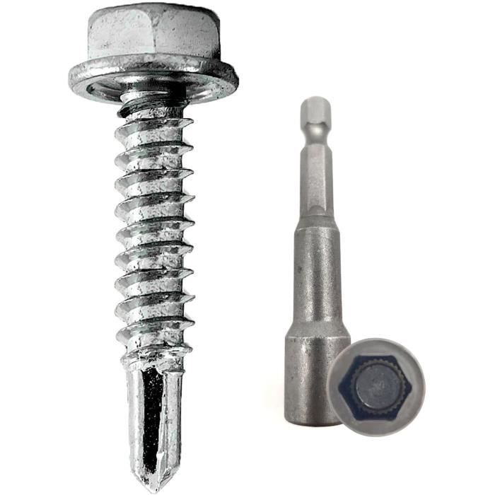 Doja industrial vis autoperceuse à tête hexagonale avec douille magnétique m10 100 vis ...