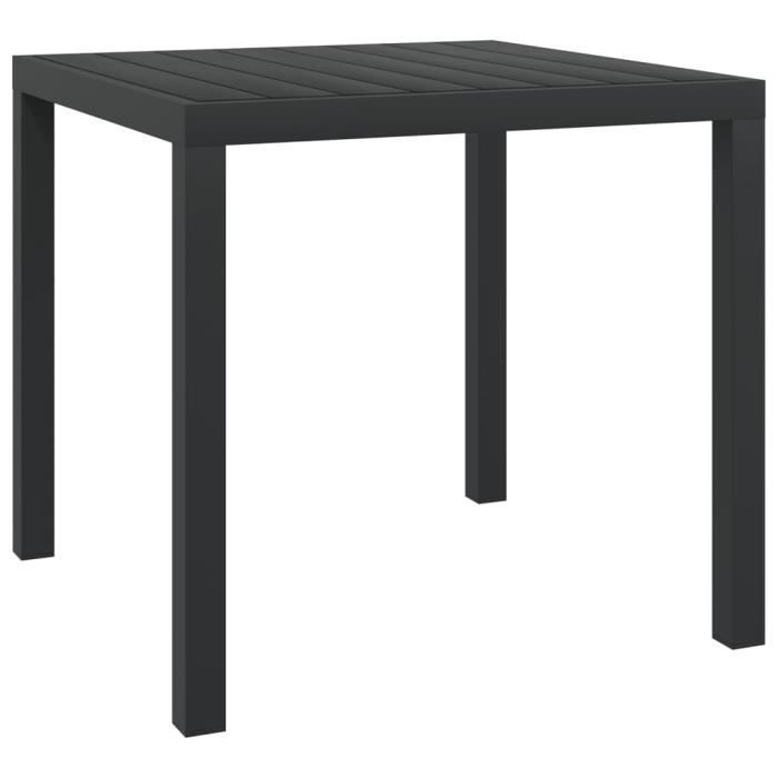 SWT Table de jardin Noir 80 x 80 x 74 cm Aluminium et WPC 85670 ...