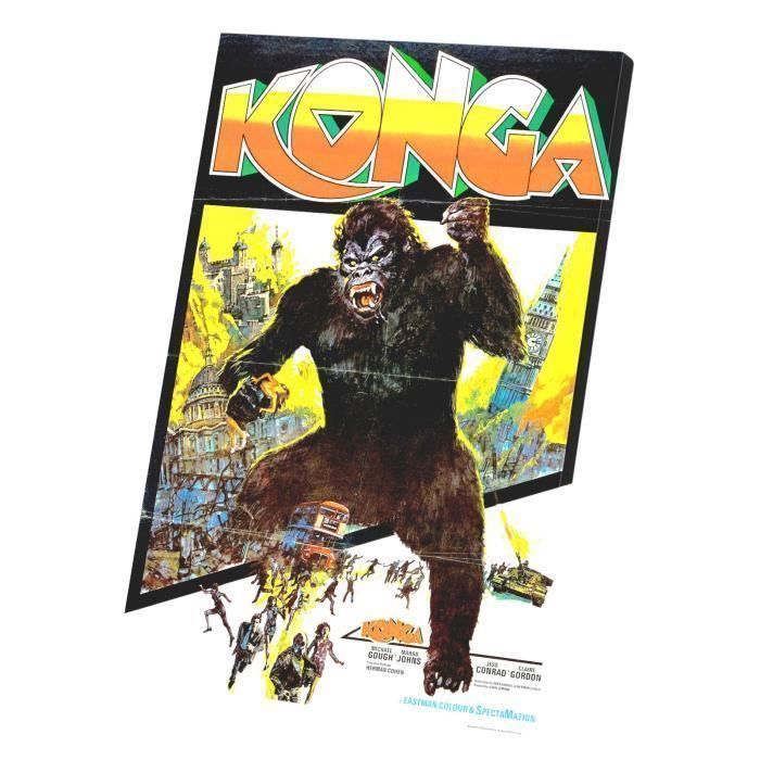 Tableau Décoratif Vieille Affiche Anglaise de Film Konga Rétro Poster ...
