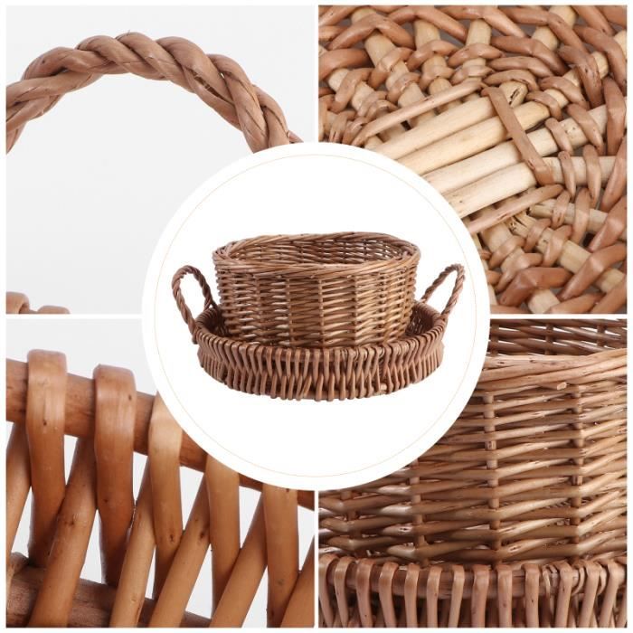 Plaque de rangement tissé de 1pc Rattan de pain à la maison ...