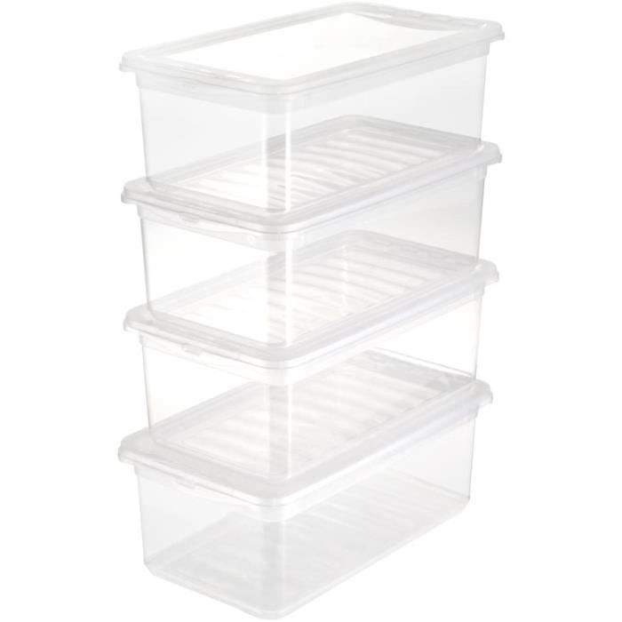 Boîte de rangement - Keeeper - Bea - 4 pièces - 5,6 L - Transparent ...