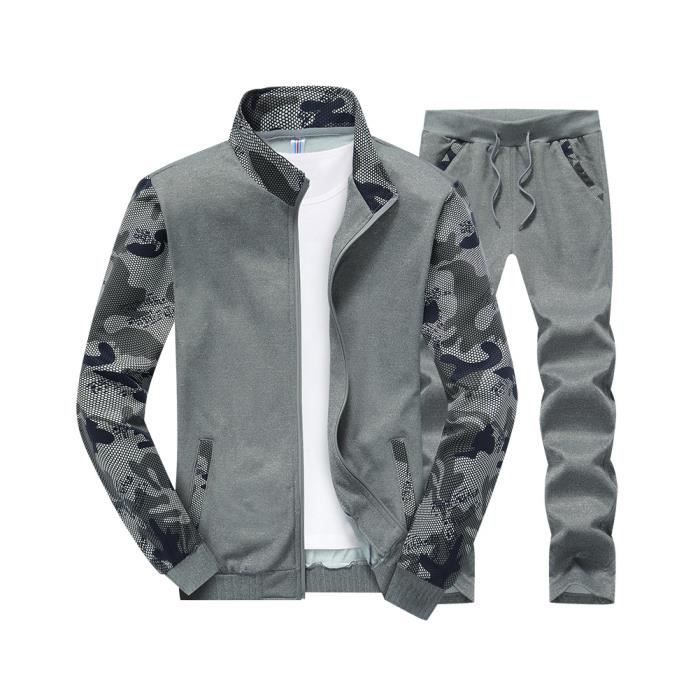 Survêtement Homme Camouflage - Gris b - Manches Longues - Polyester et Coton - Tailles M à 4XL ...