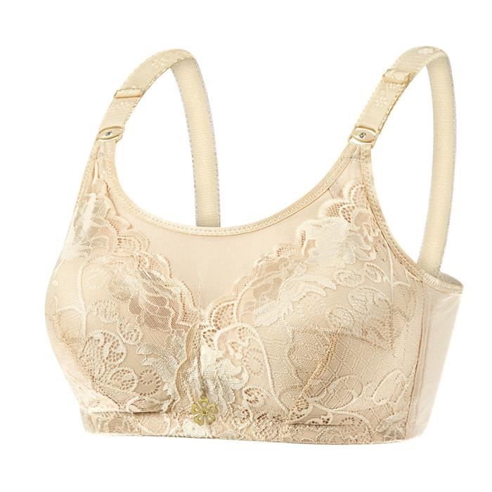 Soutien-gorge grande taille pour femme, soutien-gorge boutonné sexy en dentelle sur le devant ...