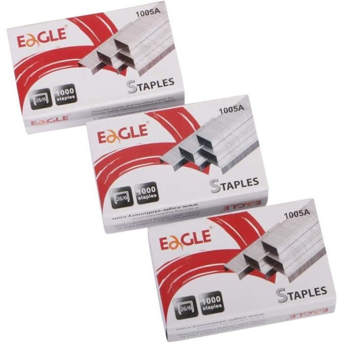 Agrafes - SSS - Eagle - Longueur de jambe standard 1-4" - Lot de 3 ...