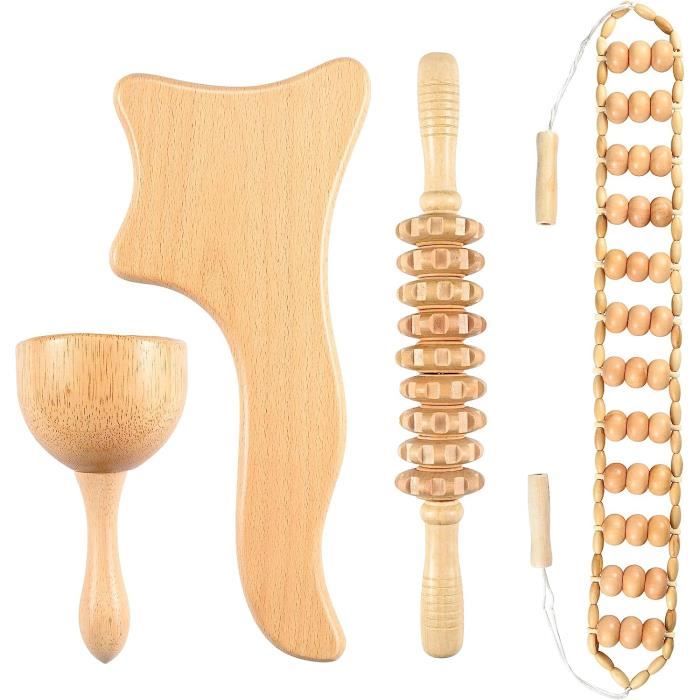 4 En 1 Maderotherapie Kit Complet Cellulite, Drainage Lymphatique, Anti ...