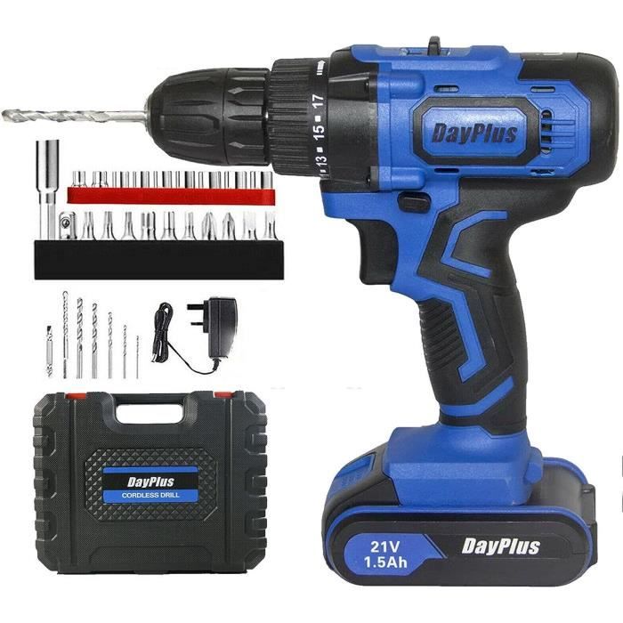 Perceuse-Visseuse Sans Fil 45 Nm 18 + 1 Couple De Rotation, 1 Batterie ...