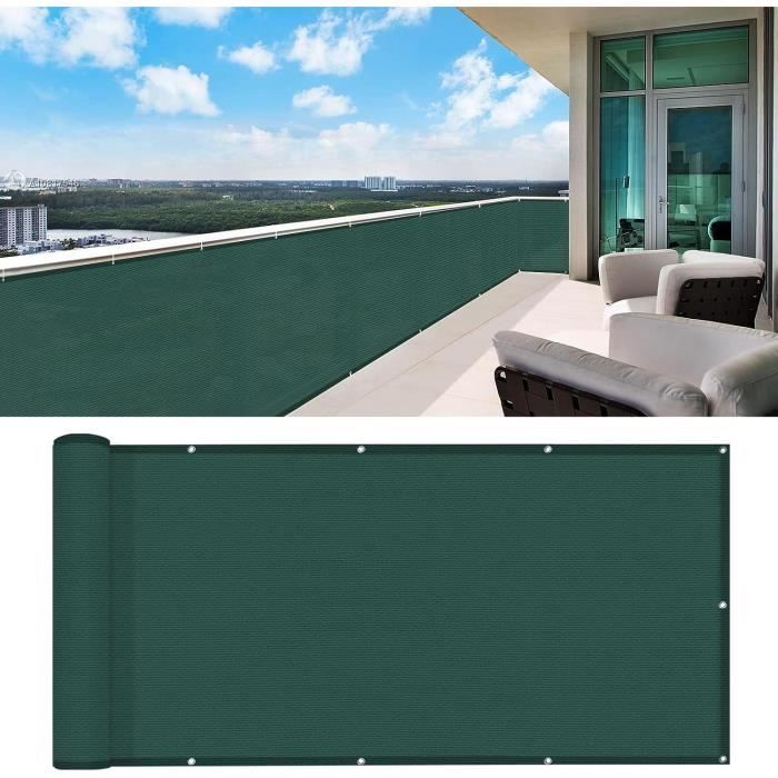 Brise Vue Pour Balcon 90X300Cm Hdpe Pare Soleil Uv Protection Avec ...
