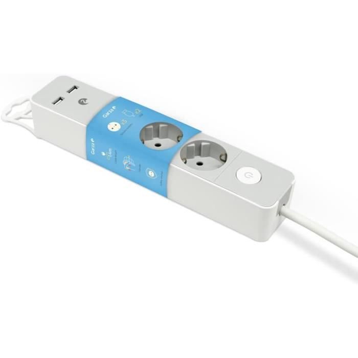 Design Multiprise 3 Prises et 2 Ports USB avec Interrupteur, câble 1,4 ...