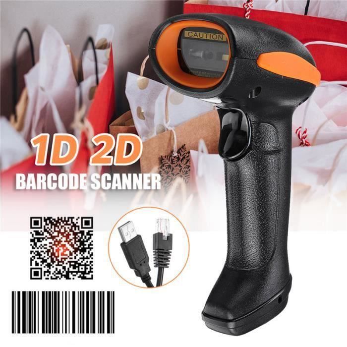 Lecteur Code Barre 2D QR Scanner Laser Portable USB Filaire DC5V ...