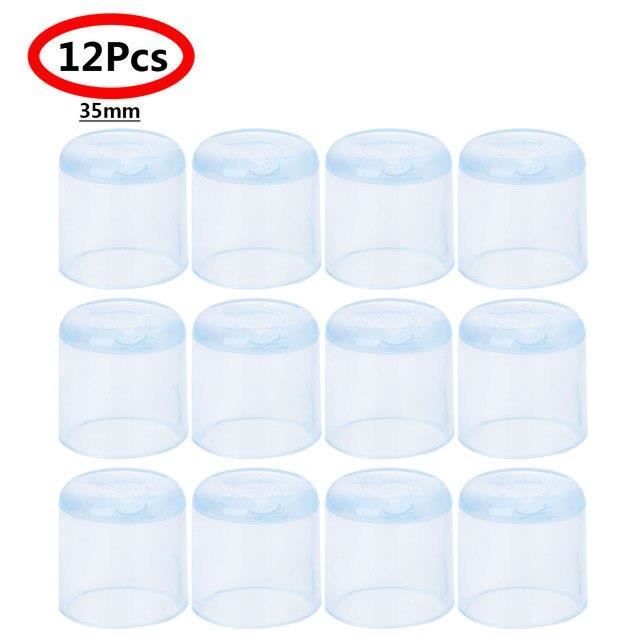 PIED DE MEUBLE,Clear 12Pcs--Embouts De Protection En Caoutchouc Pour ...