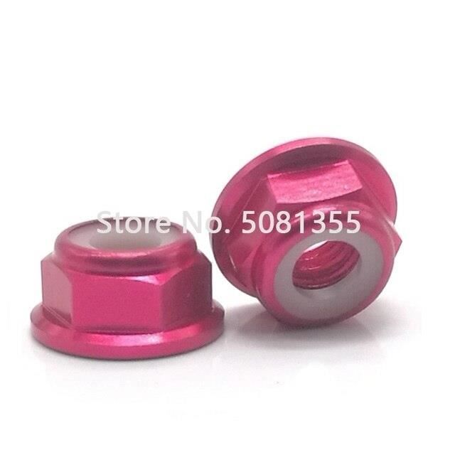 ECROU,Rose-M2--Écrous à bride colorée en aluminium M2 M3 M4 M5 M6 ...