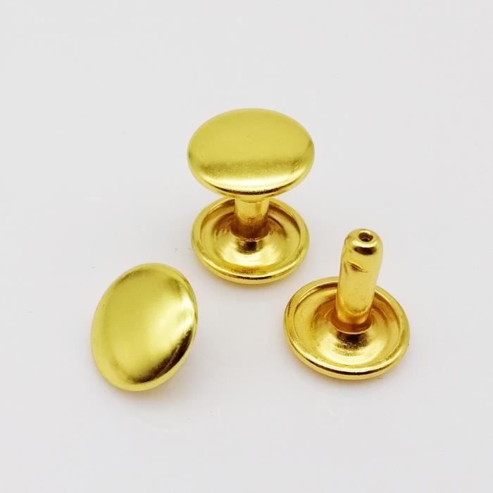 RIVET,golden-10x10mm--Rivet en métal à double capuchon, ensemble de 100 ...