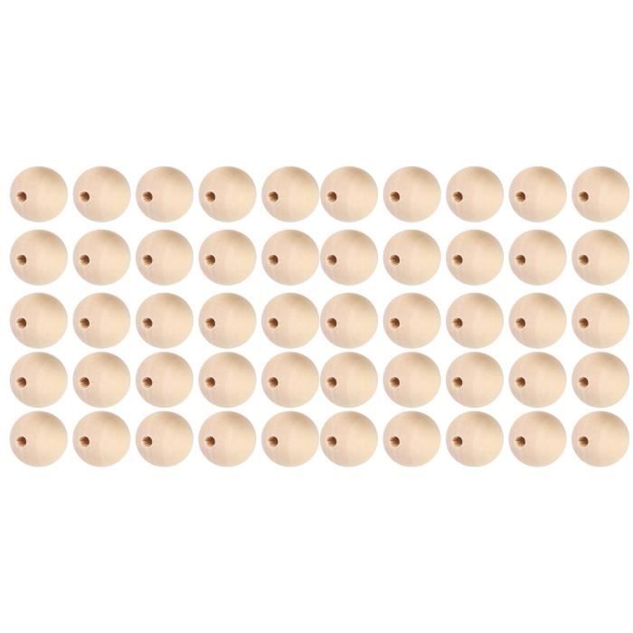 DBA Perles de bois Perles Rondes en Bois Naturel Accessoires Faits à ...