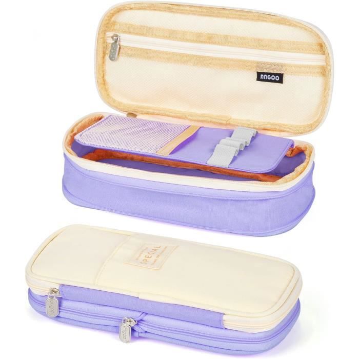 Trousse d'école - ZGEER - Grande capacité - Violet - Toile ...