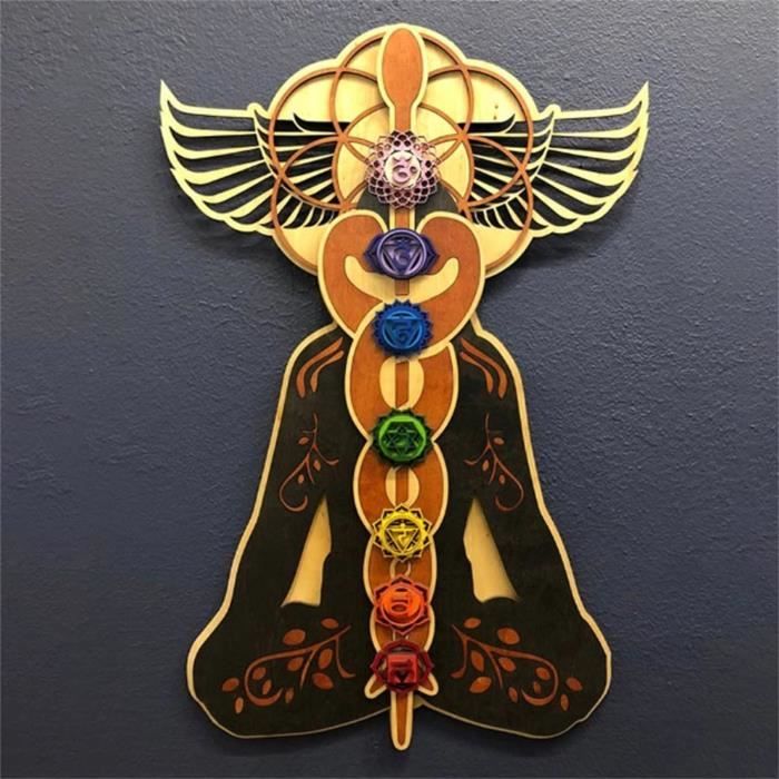 Art mural en bois Kundalini Chakra 216.239., artisanat de méditation ...