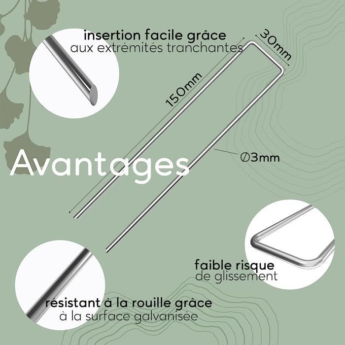 Piquet De Fixation-Sardines De Fixation Pour Bache (25 Peças) - 150Mm ...
