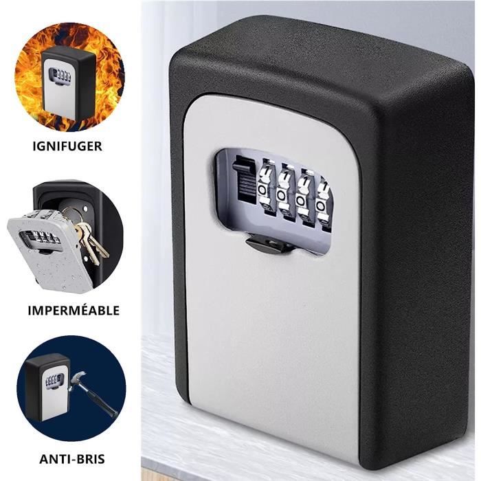 Boîte à Clé Sécurisée Exterieur, Boite a Clefs Murale de avec Code à 4 ...
