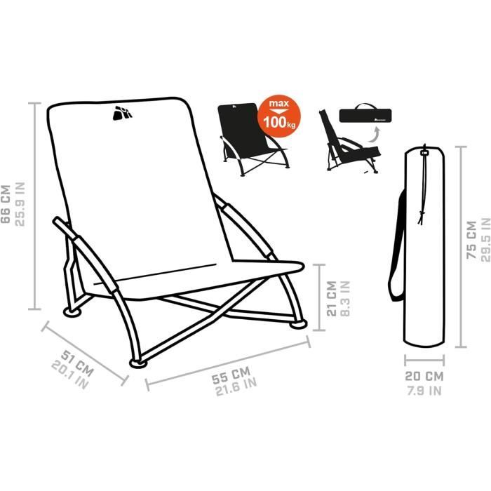 Chaise De Camp Pliante Transat Siège Extérieur Léger Et Durable, Idéal ...