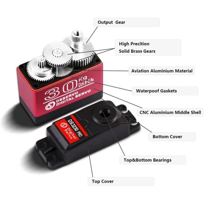 Servomoteur numérique - Yunique France - DS3230 PRO - 30KG - Caméra 25T ...