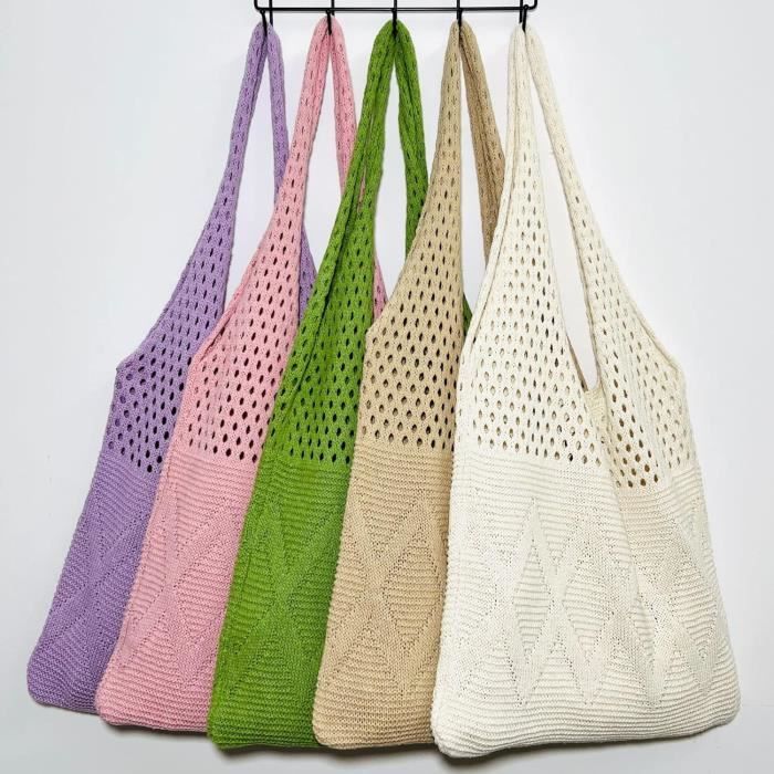 Sacs À Main Au Crochet Pour Femme Sac Fourre-Tout D'Été Esthétique Au ...