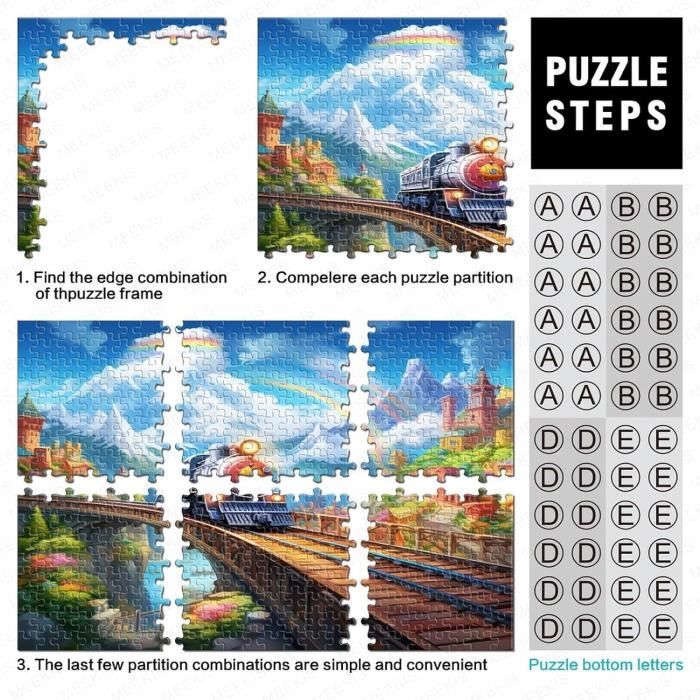 Trains En Bois Puzzles Pour Les Adultes Pour Les Enfants 1000 Pièces ...