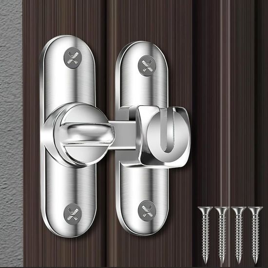 90/180 Degrés Verrou de Porte pour Portes Coulissantes Serrure de Porte ...