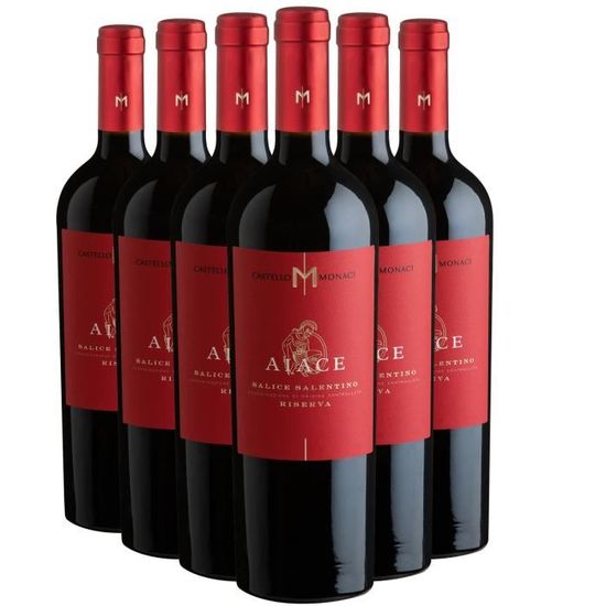 Salice Salentino Aiace Riserva Rouge 2021 - Lot de 6x75cl - Castello ...