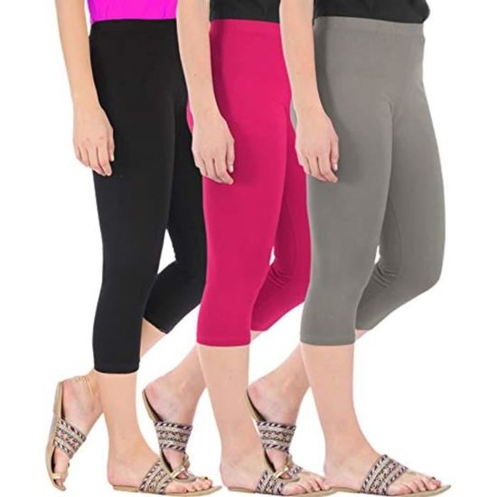 Jeans G65EP Lot de 3 leggings capri 3/4 coupe skinny pour Black Rani Pink Ash Blanc - Cdiscount ...