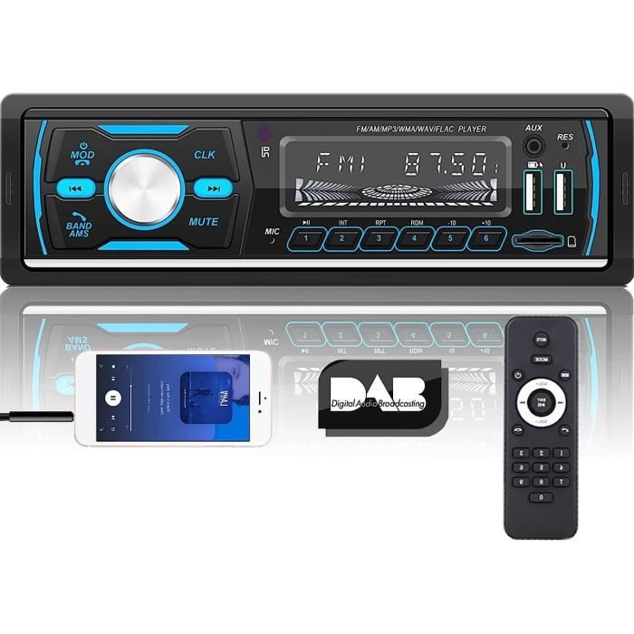 Dab+ Autoradio Avec Bluetooth Mains Libres, Rds-Fm-Am, 1 Din Mp3 Lecteurs Mp3 De Voiture, 4X50W ...