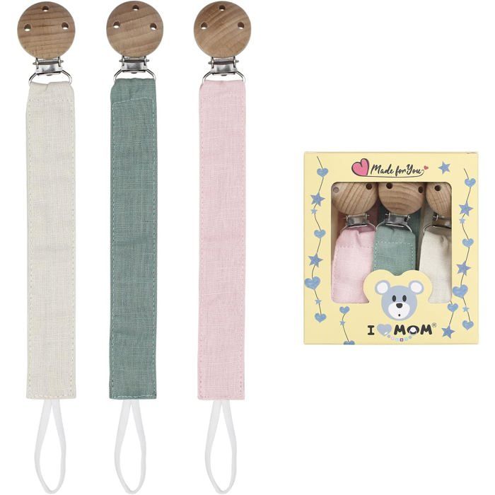 TRAHOO-Attache Tetine Tissu Kit Attache Sucette,Accroche Tetine Bebe,Set Attache Tetine Fille et ...