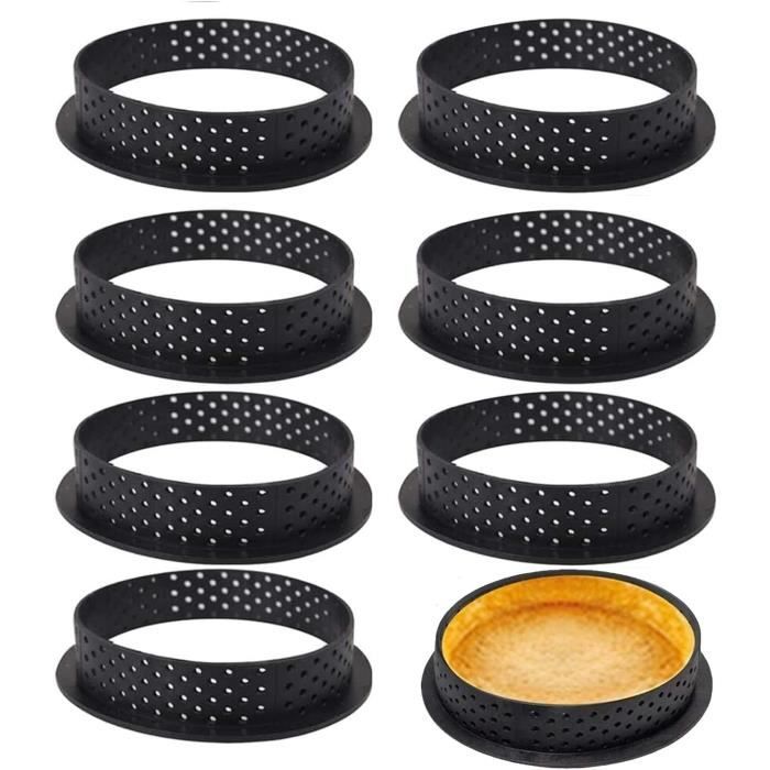 8PCS anneau de tarte perforé moule à gâteau rond moules à gâteau ...