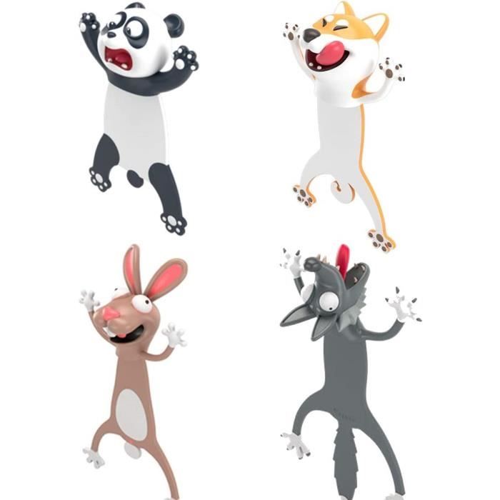 4Pcs Signet - Marque-pages 3D Animaux stéréo, Motif Animal Mignon ...