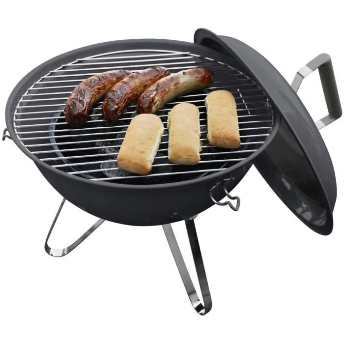 Bunny Rill Mini Barbecue à Charbon de Bois Anthracite Ø 37 x 44 cm pour ...