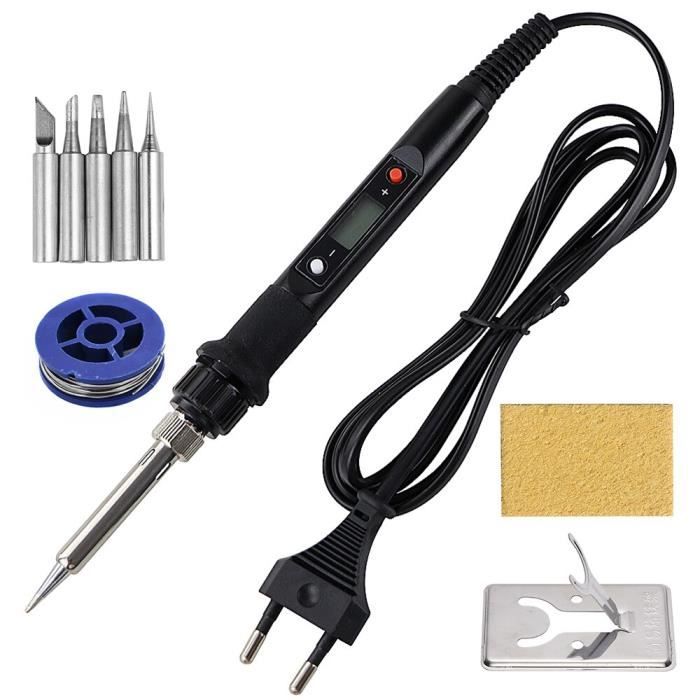 Fer à souder électrique à température réglable avec affichage numérique LCD 80W sans plomb ...
