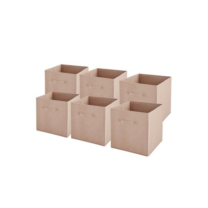 Lot De 6 Paniers De En Tissu Pliables Box And Beyond Rose Poudré