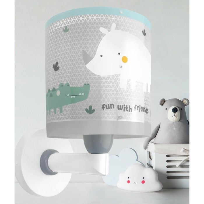 Applique murale enfant Rhino & Croco DALBER - double écran transparent ...