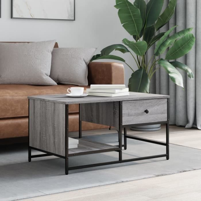 MAG Table basse sonoma gris 85,5x51x45 cm bois d'ingénierie ...