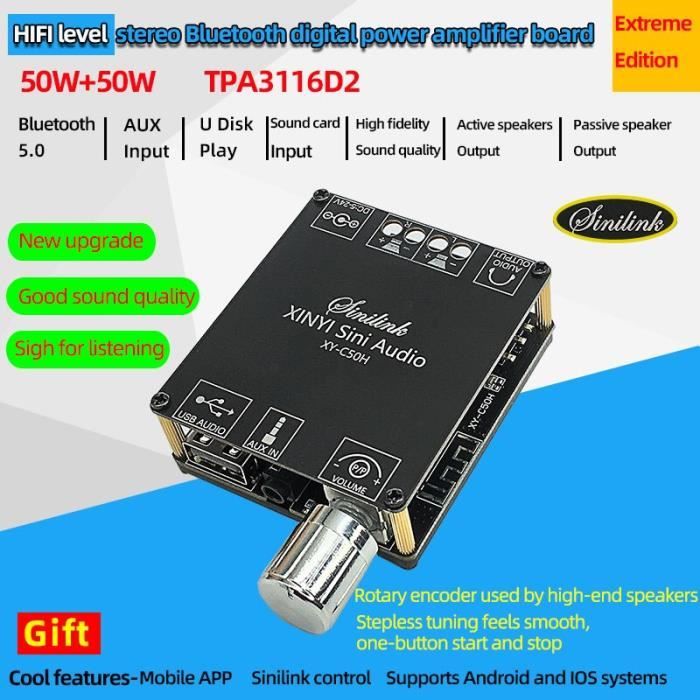 AMPLIFICATEUR HIFI,C50h Tpa3116d2 50w HIFIDIY LIVE C50L Bluetooth 50 ...