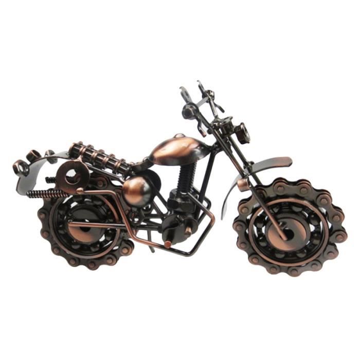 Créatif Soudage manuel en fer forgé Modèle de moto Moto en métal Bronze ...