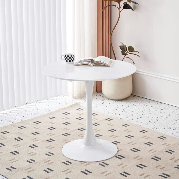 BenyLed Table de Salle à Manger Ronde de 80 cm, Table de Salle à Manger ...