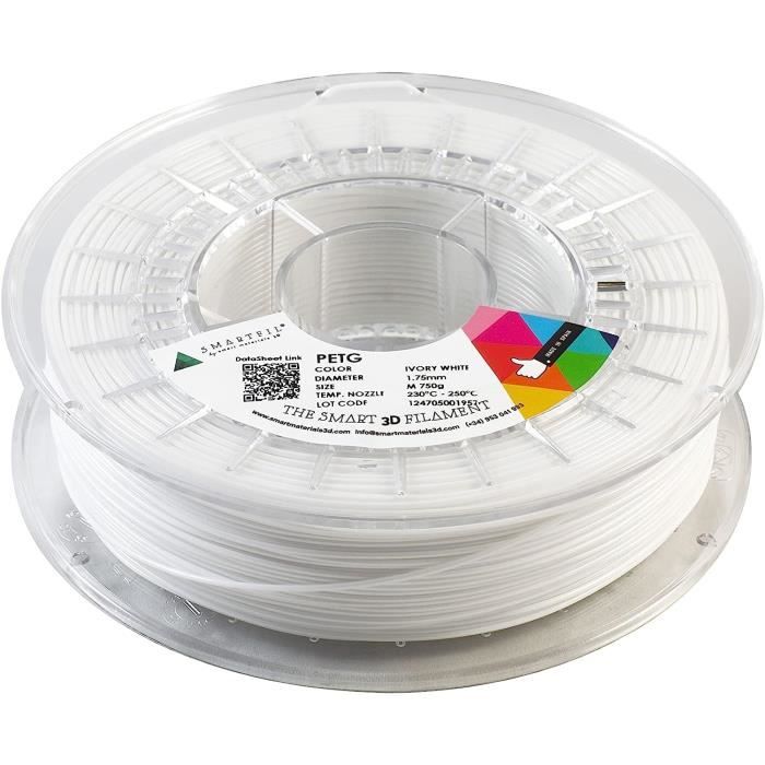 PETG SMARTFIL Filament pour impression 3D Translucide Brillant Facile à imprimer Poids : M (750g ...